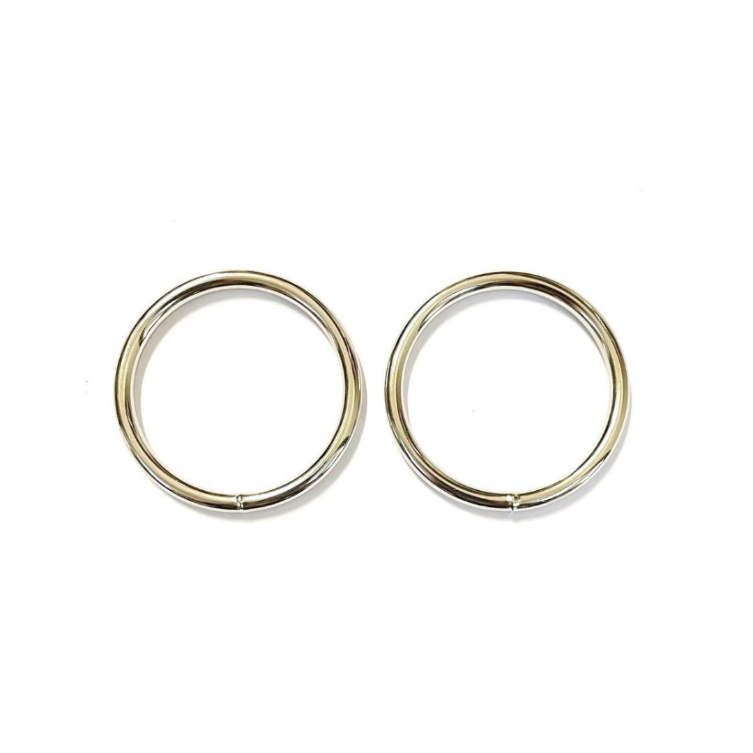 50mm Welded O-Rings Nickel Plated 5mm Thick For Webbing Bags Straps Ha ...