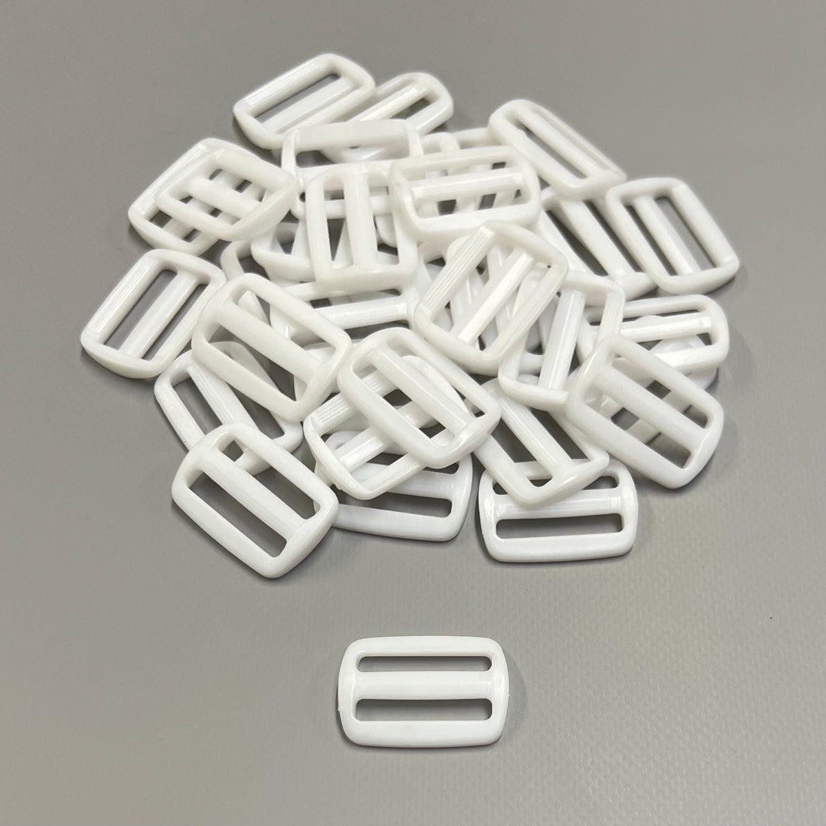 25mm White Plastic 3 Bar Slides Tri Glide For Handles Straps Webbing B ...