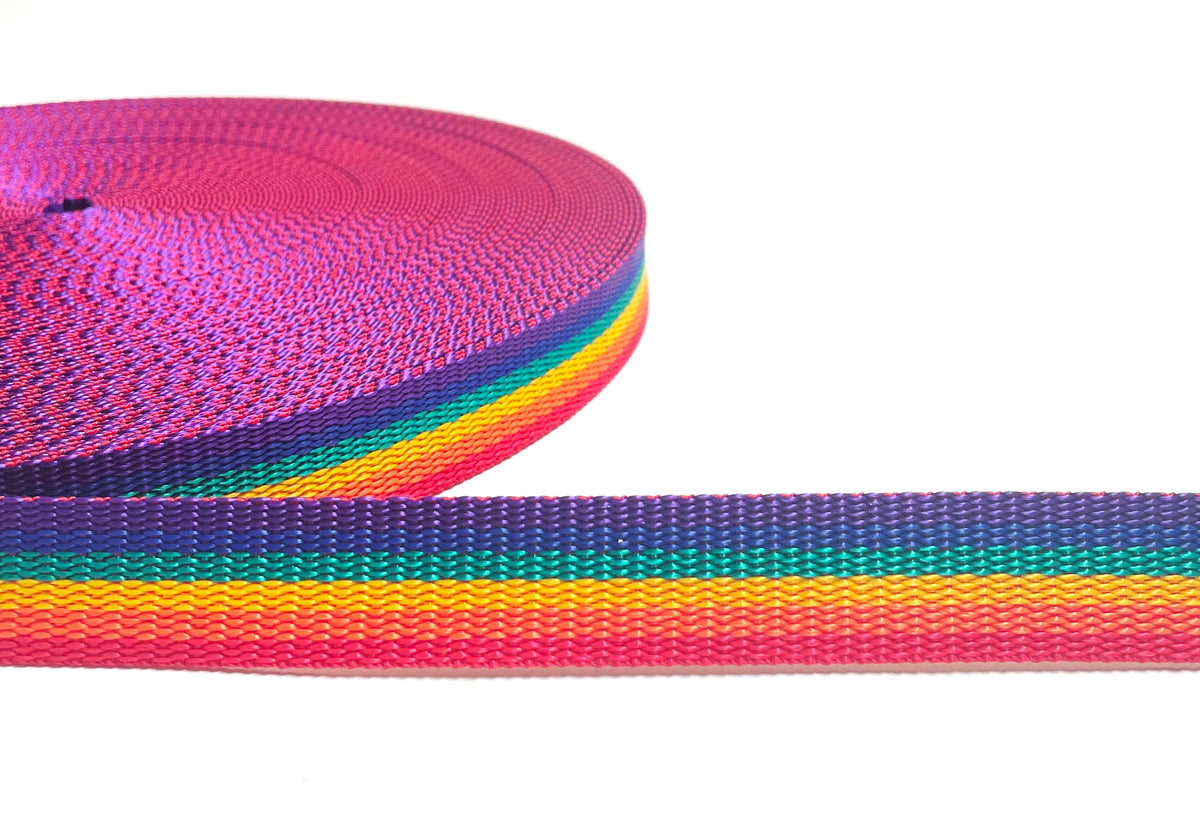 25mm Polypropylene Webbing Pride / Rainbow 1m - 50 Metres Sewing Bags ...