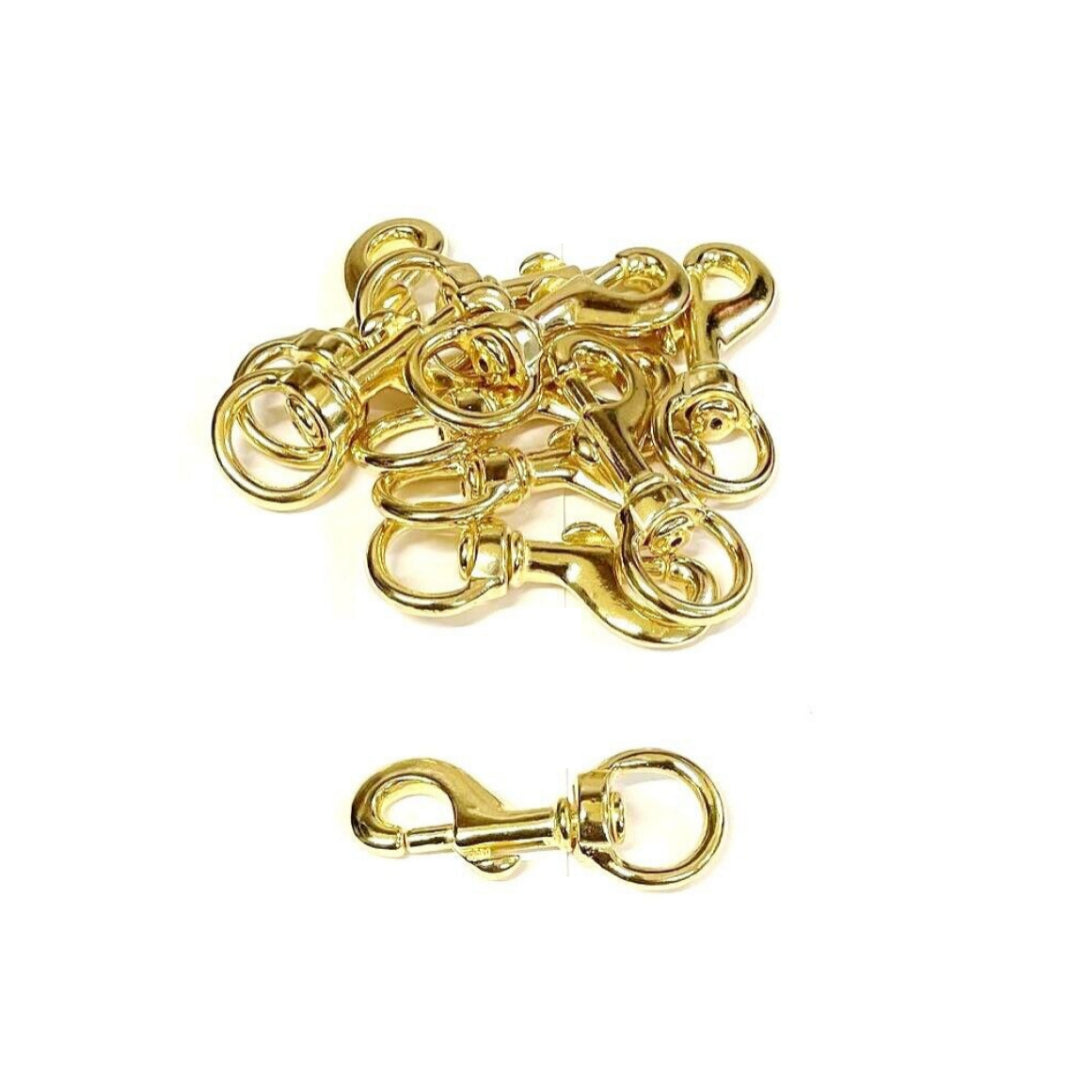 Solid Brass Round Eye Heavy Duty Trigger Clips 6mm - 32mm For Dog Lead ...