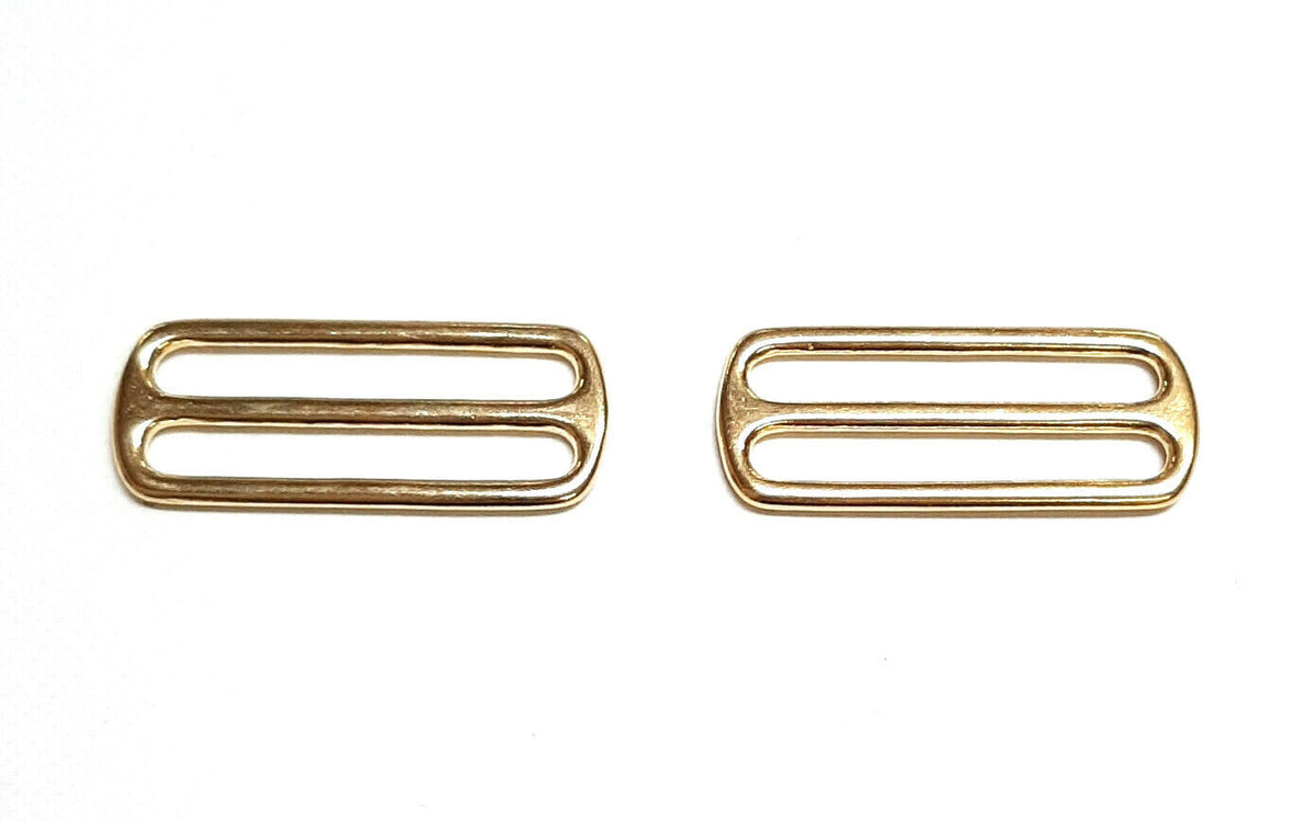 50mm/2" Solid Brass 3 Bar Slides Tri Glide Adjusters Dog Collars Leath ...